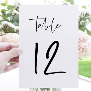 Modern Black and White Wedding Table Numbers Wedding Decor - Etsy