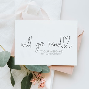 Will You Read at Our Wedding Card, Wedding Reader Gift, Wedding Party ...