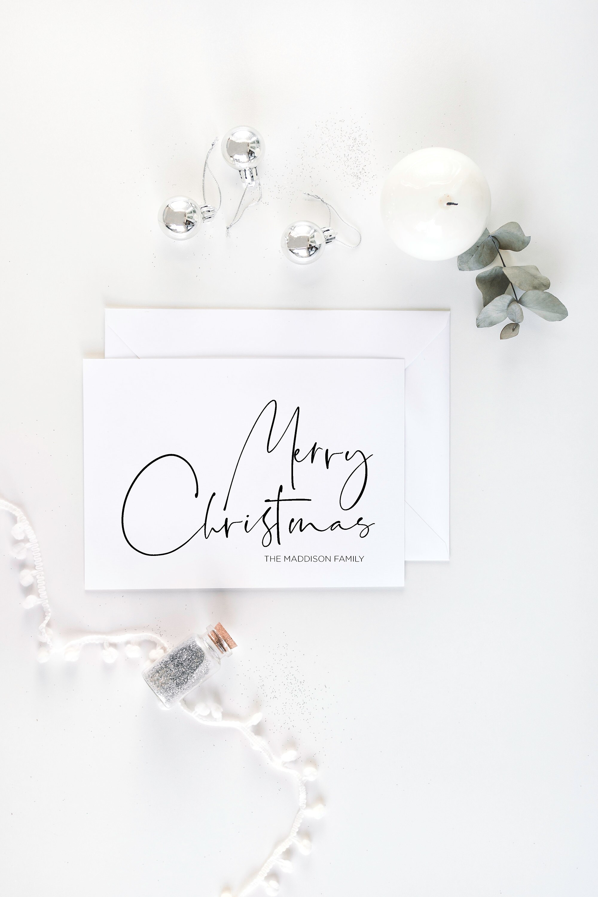 Modern Merry Christmas Cards Holiday Personalized Christmas | Etsy