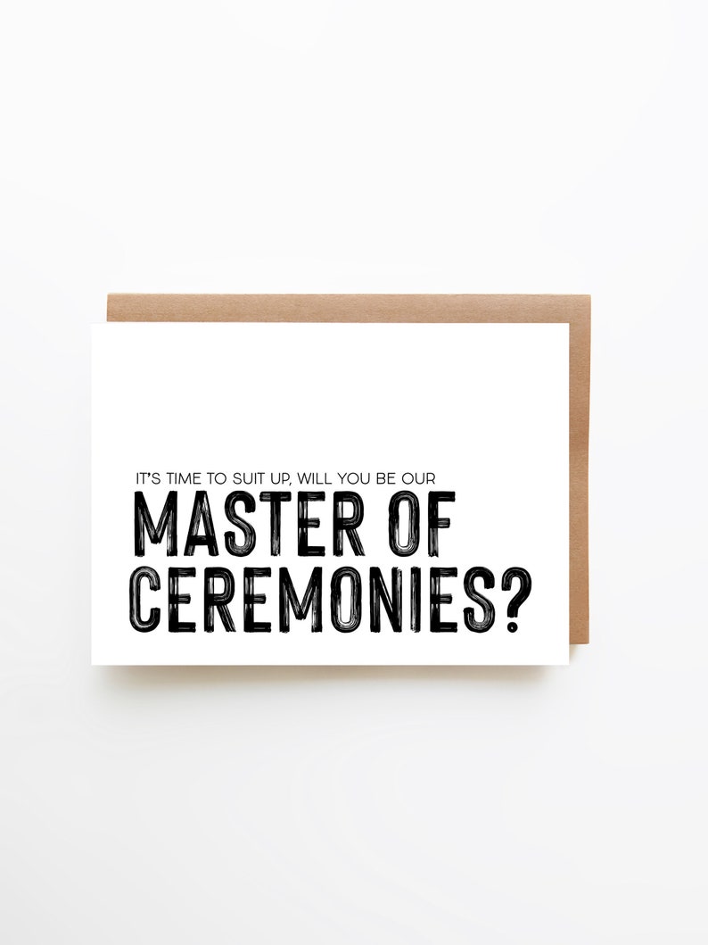 Wedding MC Card, Master of Ceremonies Card, Wedding Party, Bridal Party ...