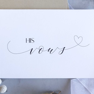 His Wedding Vows Wedding Vow Keepsake Groom Vows Wedding | Etsy