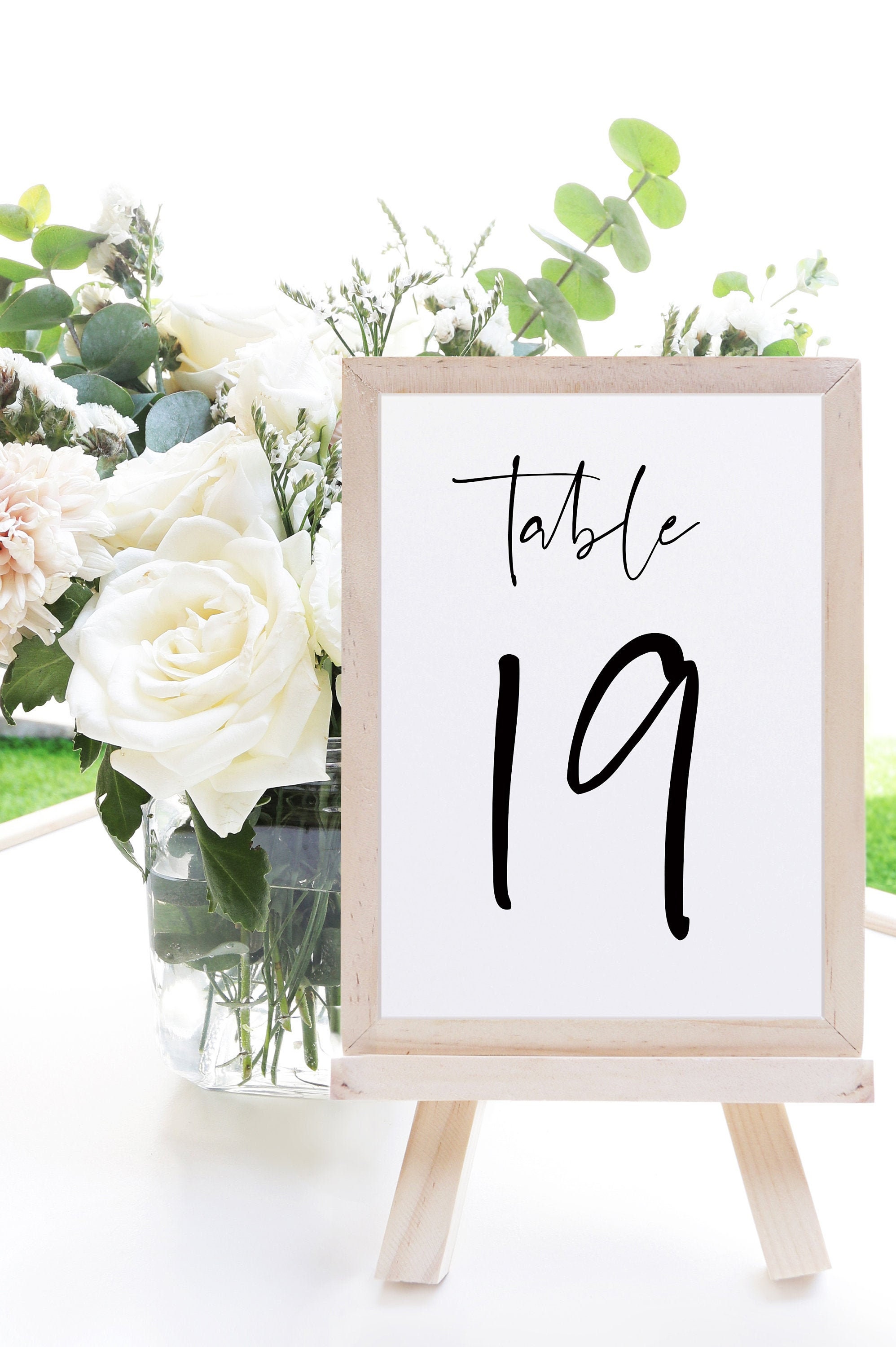 Modern Black and White Wedding Table Numbers Wedding Decor | Etsy