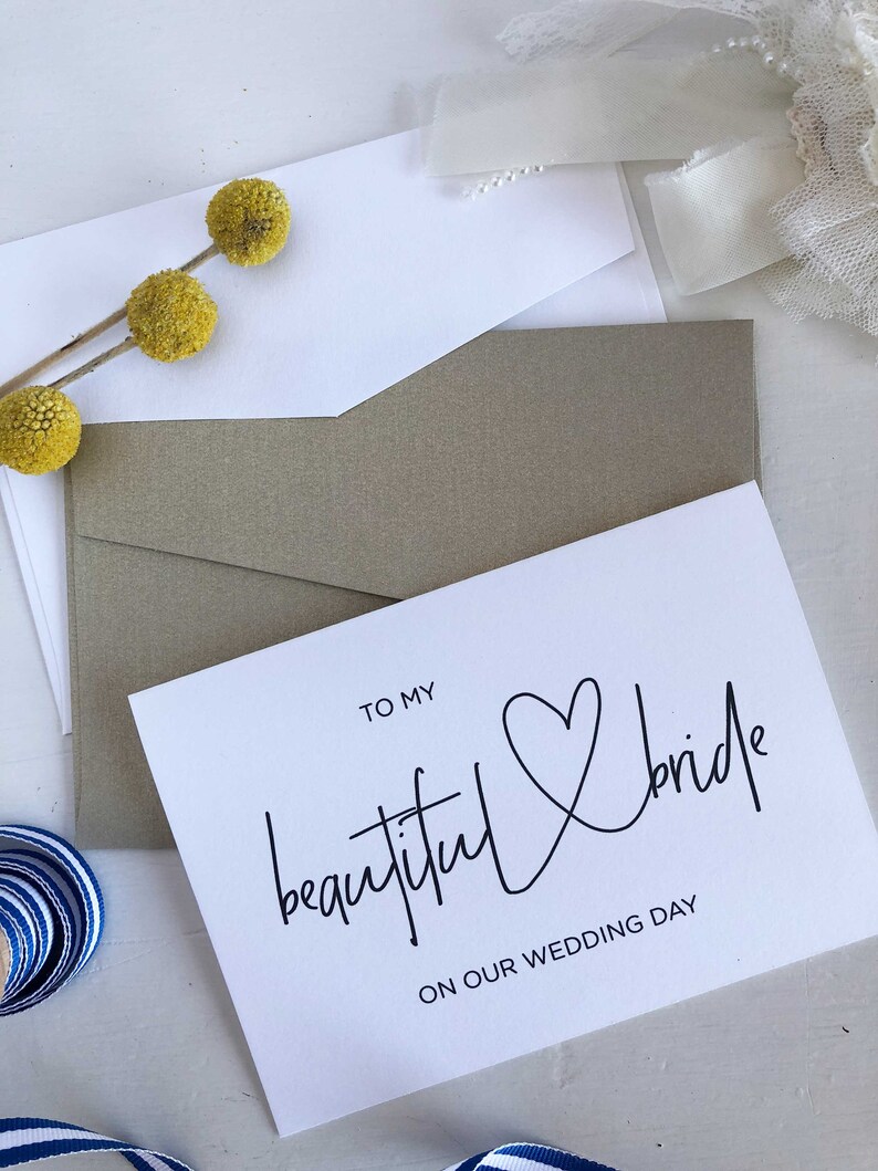 To My Beautiful Bride On Our Wedding Day Simple Wedding | Etsy