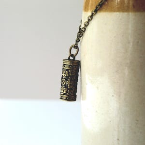 Small Buddhist Scripture Cylinder/gourd Carved Urn Necklace • Mini Urn ...