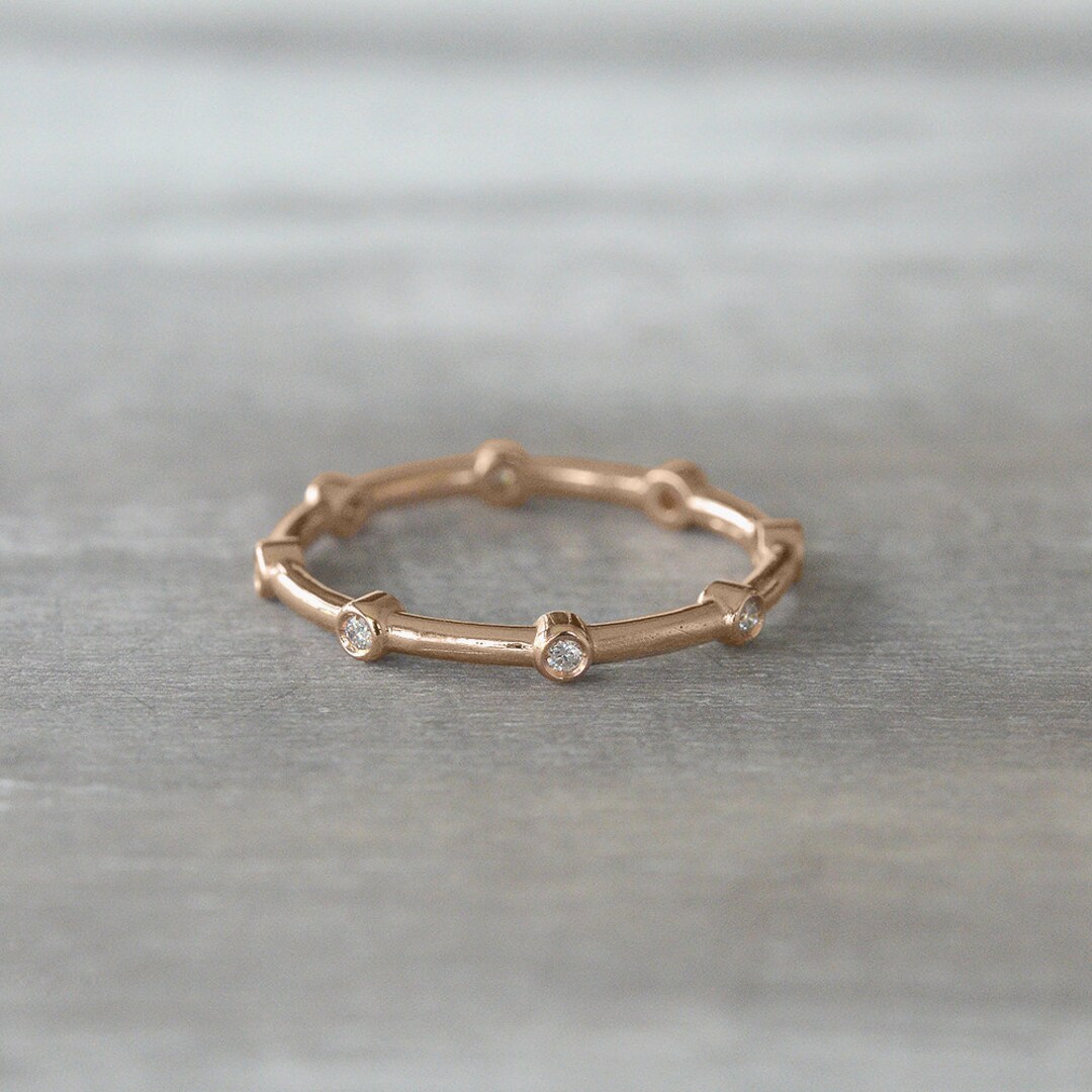 Promise Ring for Her, Diamond Eternity Band, Dainty Gold Ring, Eternity ...