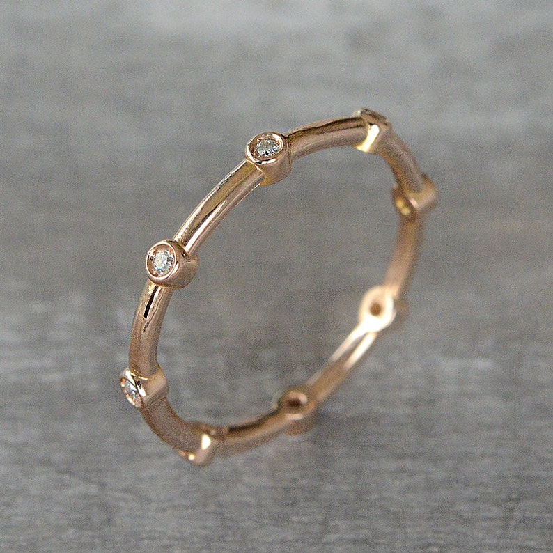 Promise Ring For Her Diamond Eternity Band Dainty Gold Ring | Etsy