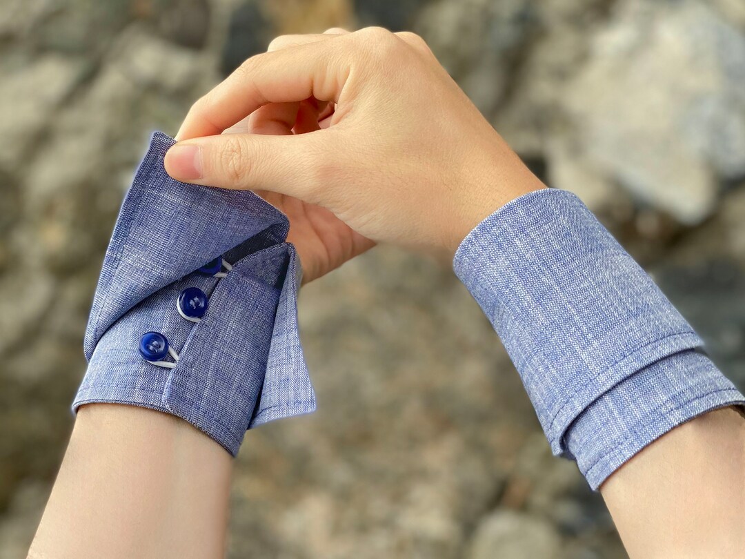 Denim Color Formal Faux Cuff, Denim Color Sleeve Extender, Wrist Cuff ...
