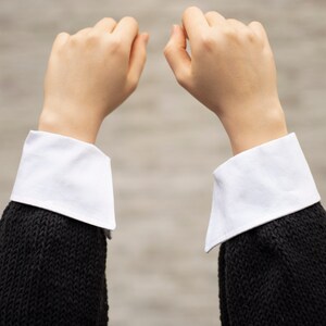 White Formal Faux Cuff, Fake Cuff, Sleeve Extender, Woman French Cuff ...