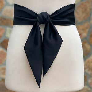 Black Satin Sash Belt, Wide Satin Sash, Wedding Accessories, Black ...