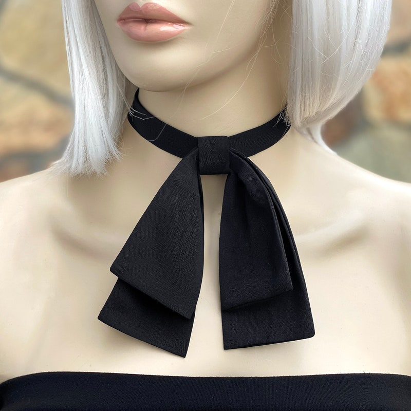 Black Bow Necklace - Etsy