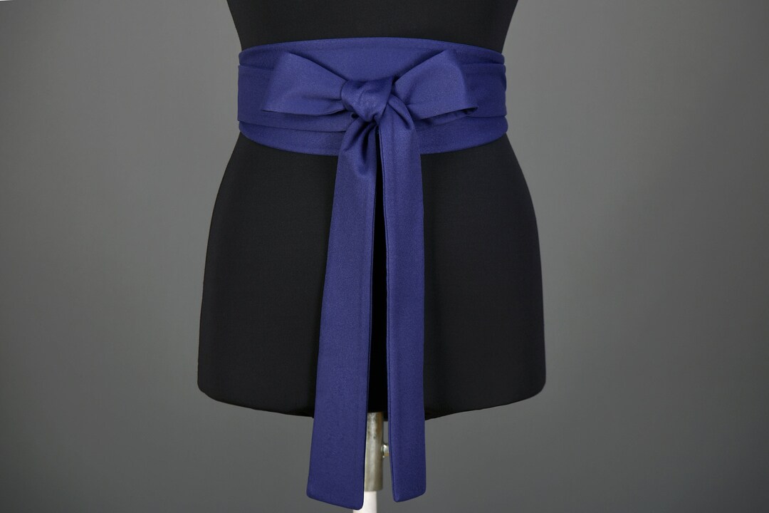 Navy Blue Obi Belt, Sash Corset, Wide Wrap Belt, - Etsy