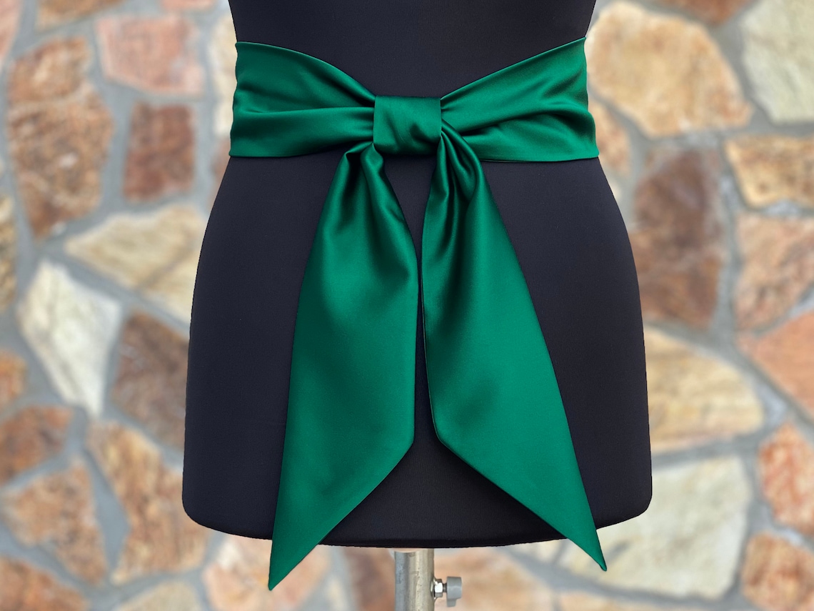 Emerald Green Satin Sash Belt Wide Satin Sash Wedding - Etsy
