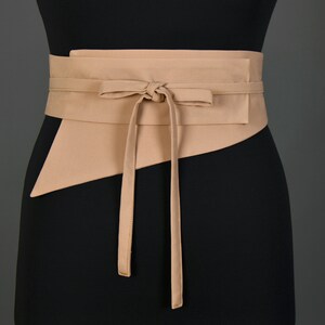 Obi Belt, Black Wide Wrap Belt, Beige -with Color Option - Etsy