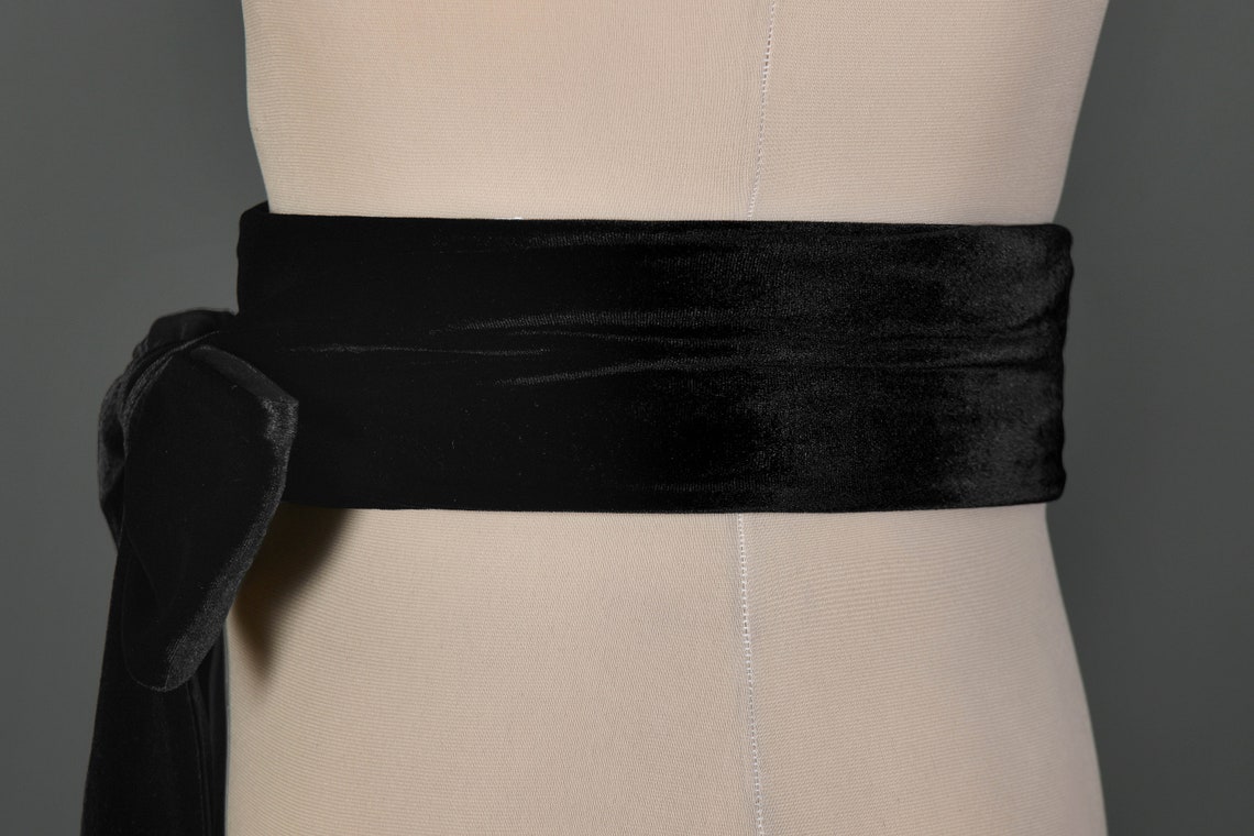 Velvet Plus Size Black Sash, Solid Black Sash Belt, Wedding Dress Sash ...