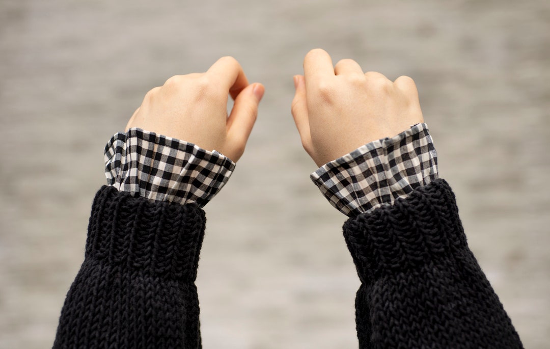 Ginger Black White Sleeve Extender,wrist Cuff Set of 2, Ruffle Cuffs ...