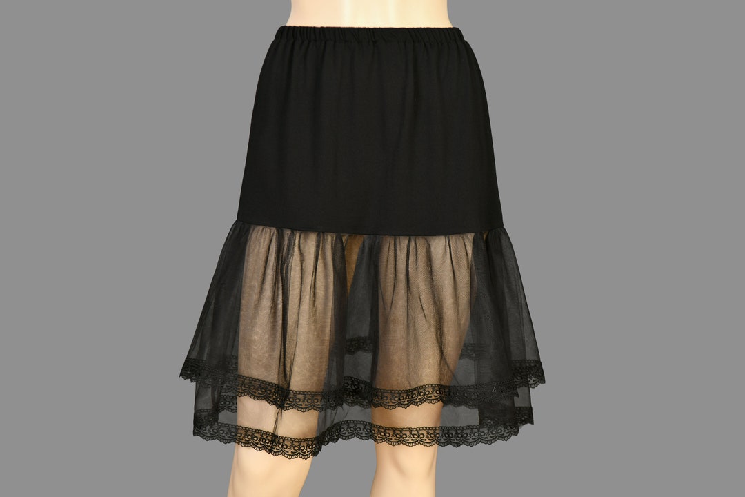 Midi Tulle Lace Skirt Extender Slip, Dress Extender Slip, Petticoat ...