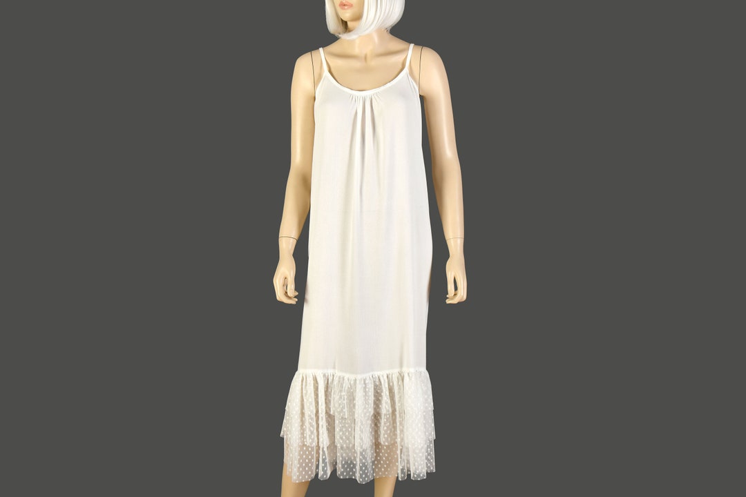 Plus Size Long Cotton Slip Dress, Maxi Slip Dress Plus Size, Long Night ...