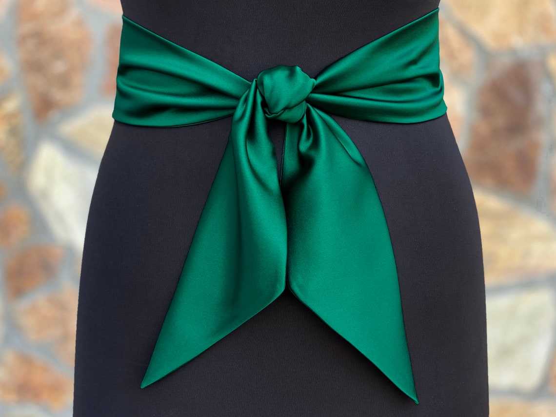 Emerald Green Satin Sash Belt, Wide Satin Sash, Wedding Accessories ...