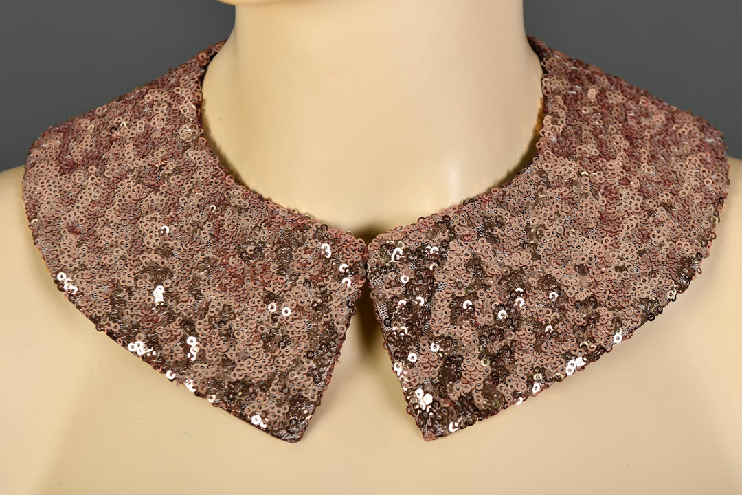 Pointed Shape Copper Collar Necklace With Sequins Detachable ...