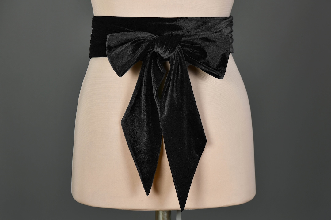 Velvet Plus Size Black Sash, Solid Black Sash Belt, Wedding Dress Sash ...