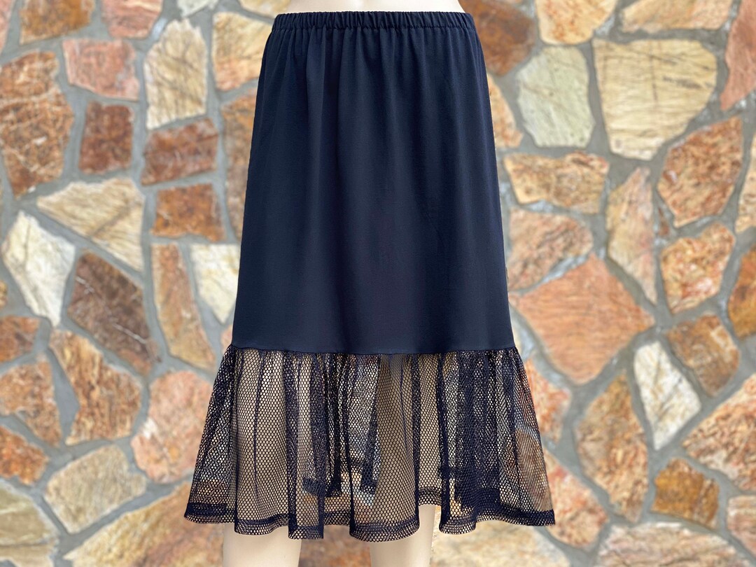 Navy Lace Skirt Extender Slip, Dress Extender Slip, Navy-with LENGTH ...