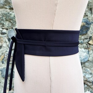 Black Obi Belt, Black Wide Wrap Belt - With Color Option - Etsy