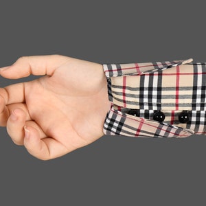 Plaid Patterned Formal Faux Cuff, Plaid Patterned Sleeve Extender ...