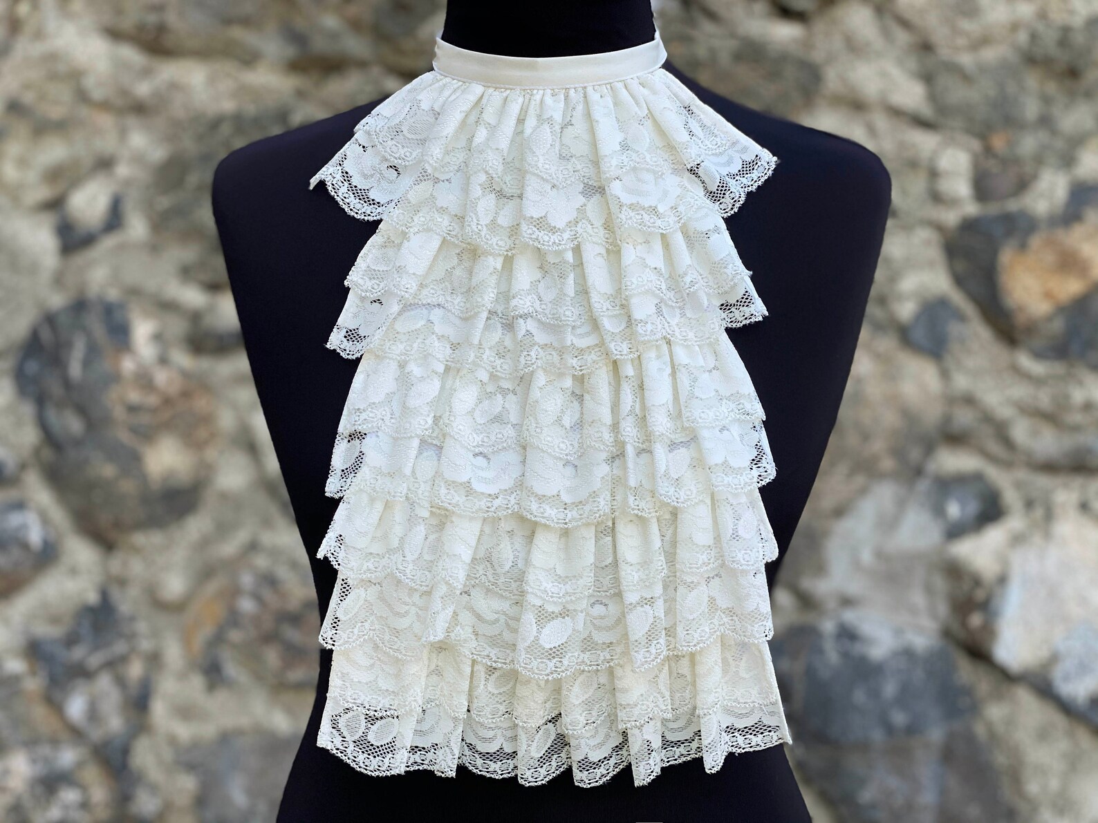 Lace Jabot victorian Jabot white Jabot Collarpirate - Etsy