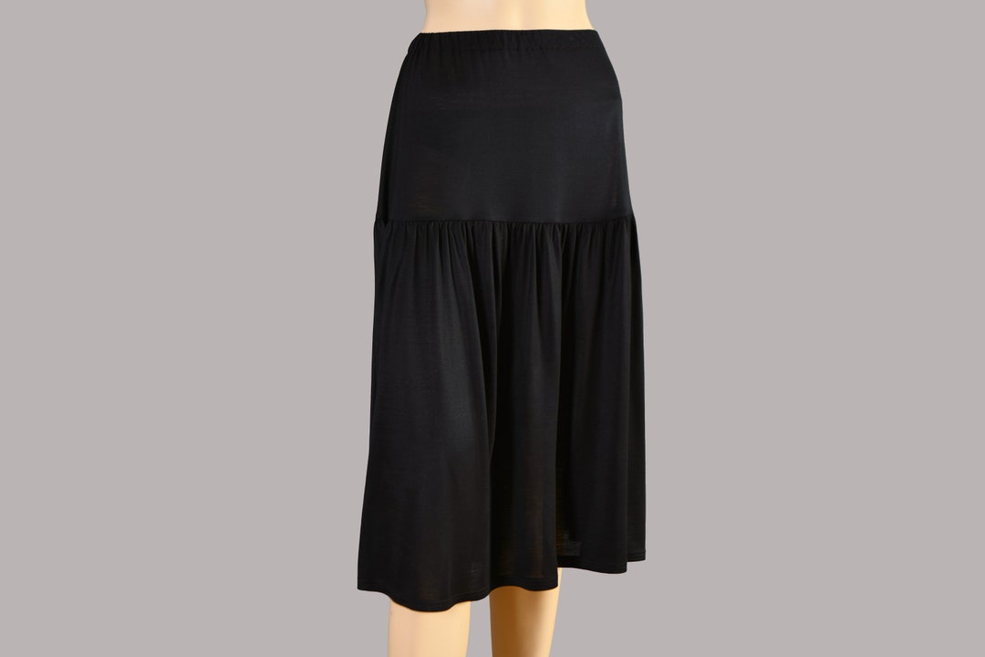 Tiered Cotton Knit Woman Skirt and Skirt Extender, Plus Size Long ...