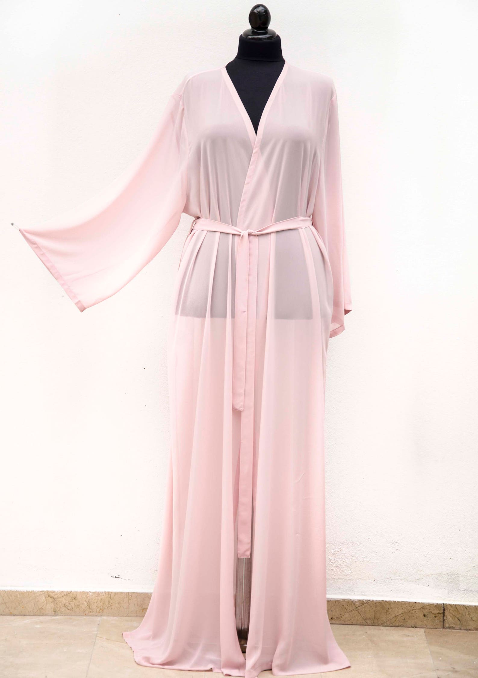 Cover up Robe Kimono Kaftan Dress Sheer Morning Robe Sheer | Etsy