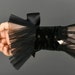 Black Edwardian Gothic Tulle Cuffs Winkled Ruffled Detachable Fake ...