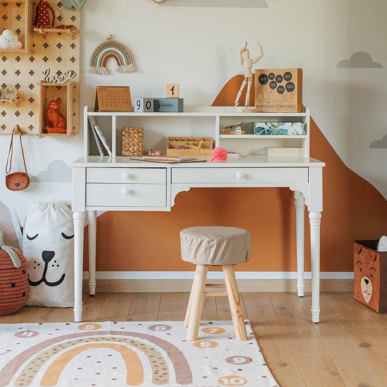 Kids School Table With a Hutch Pedestal Desk Adjustable Table Children Table With Storage Vanity Table Home Office Desk With Drawers Etsy Canada