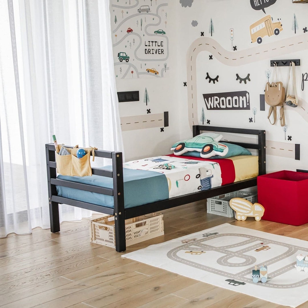 Wood Platform Bed Frame Montessori Bed Wood Bed Frame, Kids Bed Twin ...