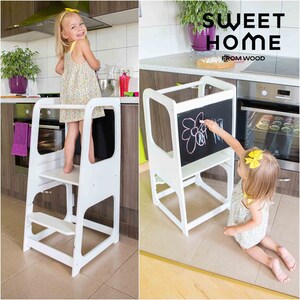 Toddler Stool Toddler Tower Helper Tower for Kids Kitchen Stool Kitchen ...