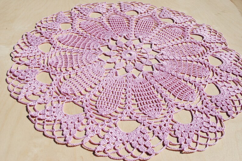 Crochet Doily / Tablecloth / Light Violet color Nr.23 / 17.3 - Etsy
