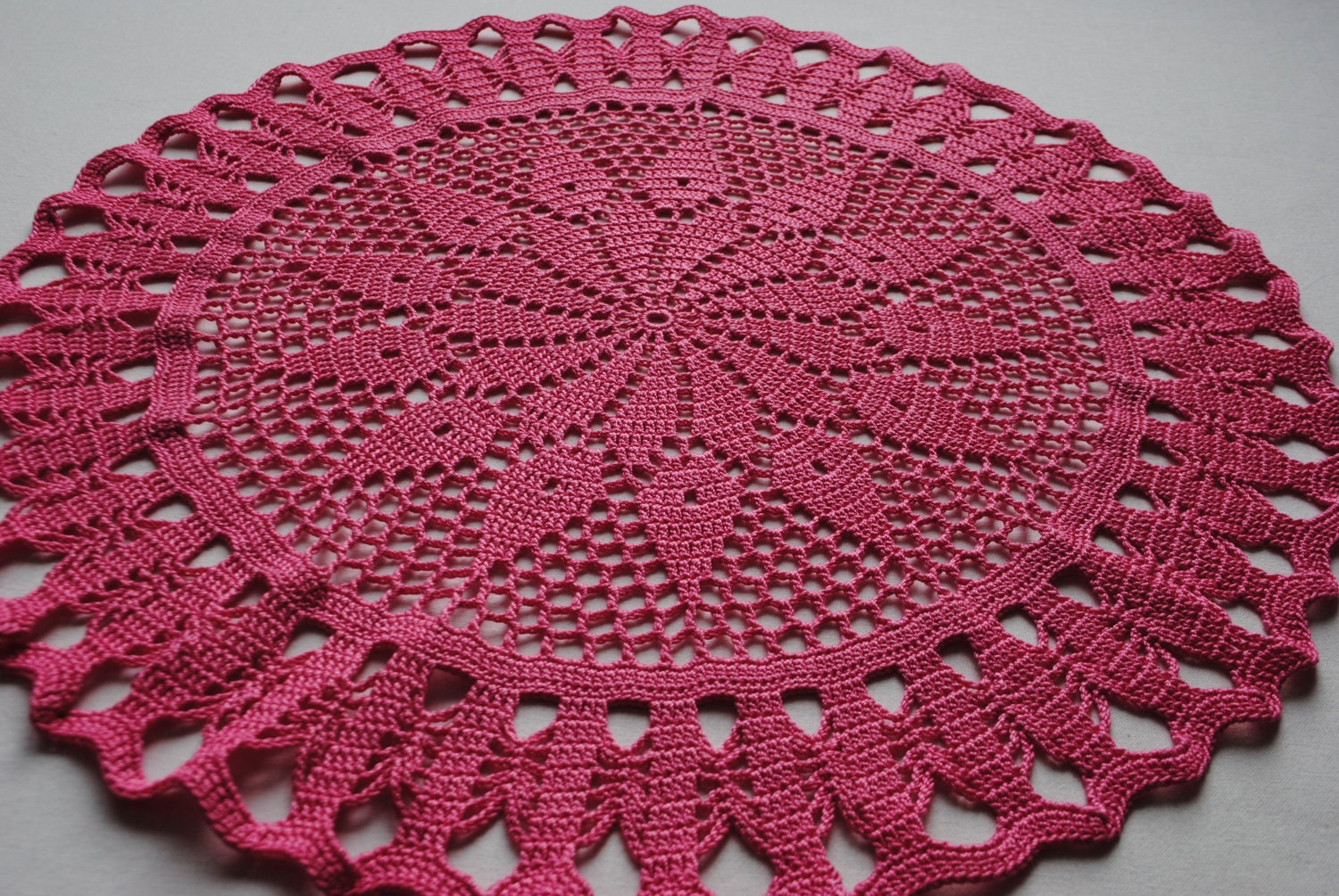 Crochet Doily / Lace / Pink color Nr.20/ 13.7 Inches 35 Cm, D-11 - Etsy