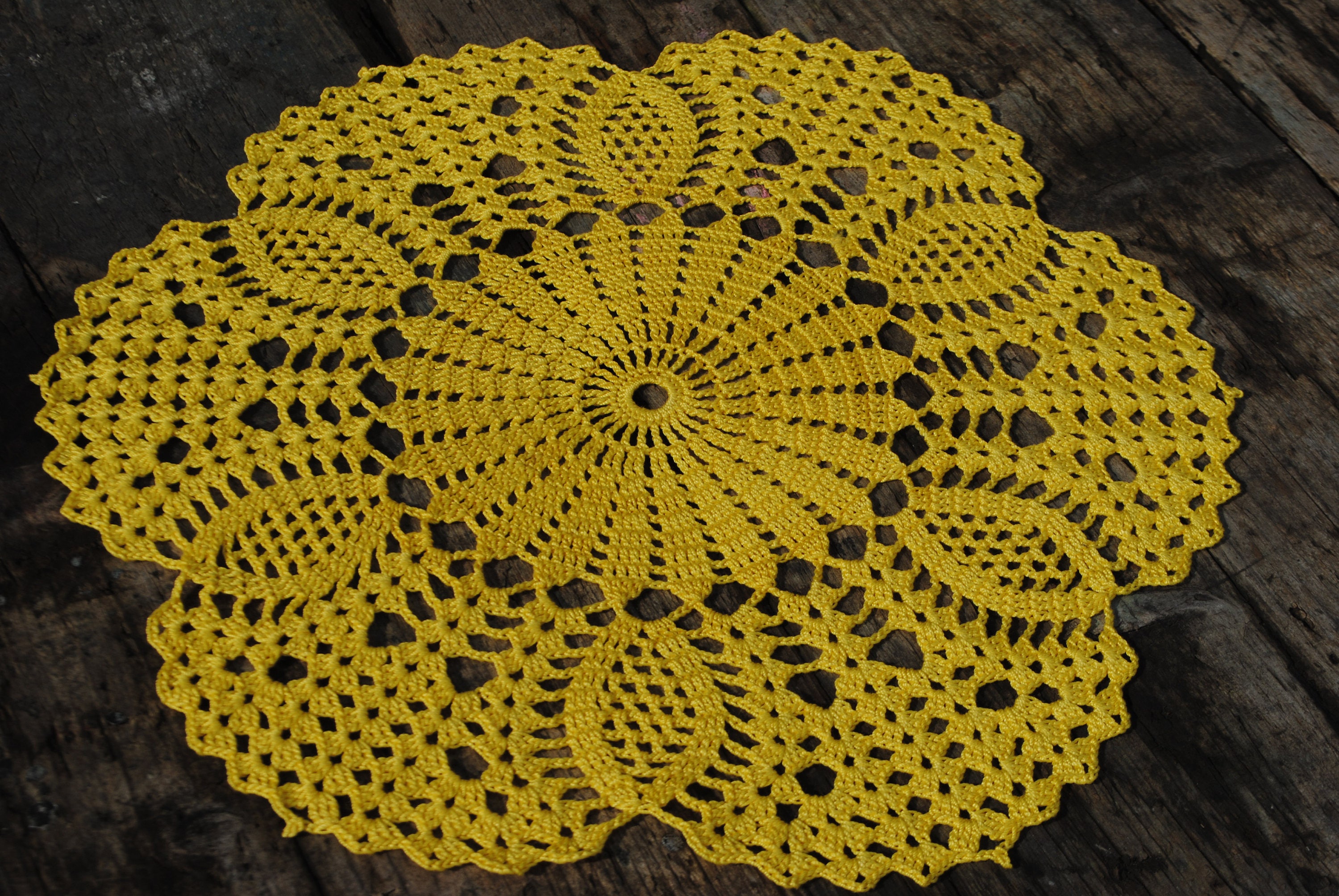 Set of 3 Crochet Doilies / Lace / Yellow color Nr 15 - Etsy