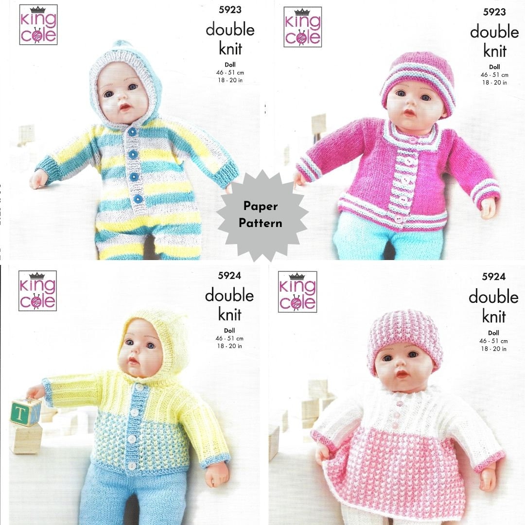King Cole Knitting Pattern. Dolls Knitting Pattern. Premature Knitting ...