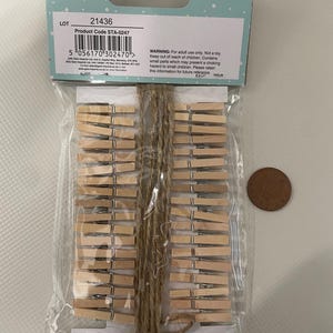 Mini Pegs. Wooden Pegs. Photo Pegs. Craft Pegs. Christmas Card Pegs. 32 ...