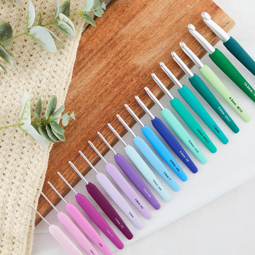 Knit Pro Waves. Ergonomic Crochet Hook, Softgrip, Metal Crochet Hook ...