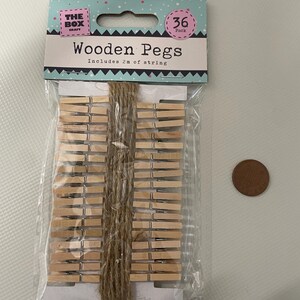 Mini Pegs. Wooden Pegs. Photo Pegs. Craft Pegs. Christmas Card Pegs. 32 ...