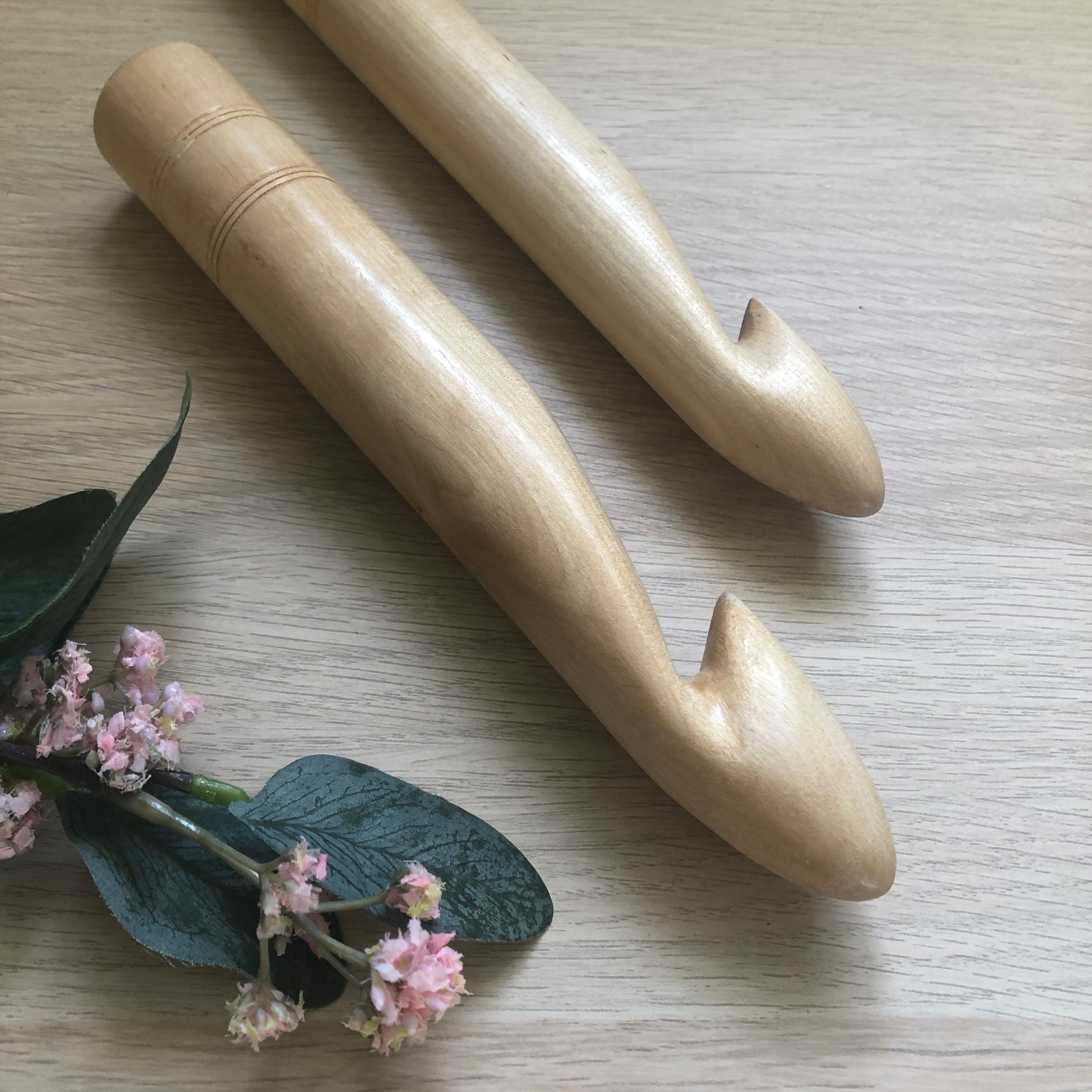 Jumbo Birch Crochet Hook, Giant Crochet Hook. 20mm 25mm 30mm 35mm Wooden Crochet Hooks, for ...