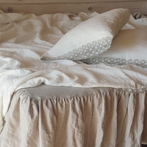 Lace Trimmed SHEET SET From Soft Off-white Linen - Linen Top Sheet ...