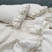 Linen DUVET SET With Ruffles at the Bottom, Natural Linen Bedding Set ...