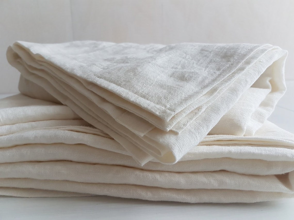 Pure Linen FLAT SHEETS From Heavier Off-white Linen Softened | Etsy