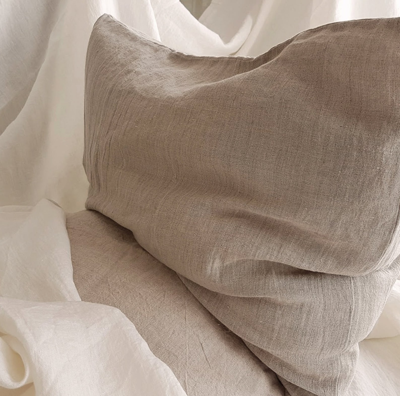 Natural Flax Linen BEDDING SET Pure Softened Linen Duvet | Etsy