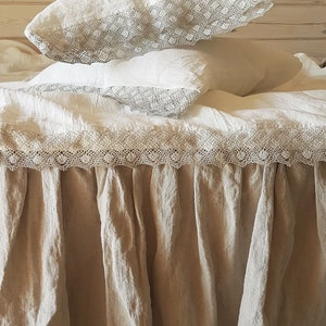 Lace Trimmed SHEET SET From Soft Off-white Linen - Linen Top Sheet ...