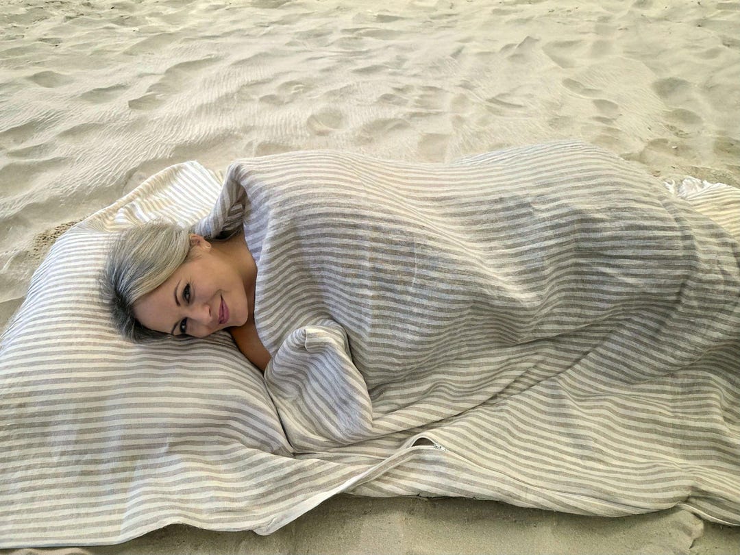 Softened Linen TRAVEL SHEET With Zipper - Durable Sleep Sack With ...