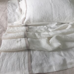 Linen TOP SHEETS in Pure Medium Heavy Linen With Linen Trim - Softened ...