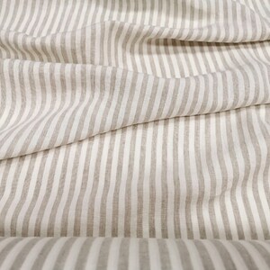 Pink Striped DUST RUFFLE in Stonewashed Linen. Shabby Chic Farmhouse ...